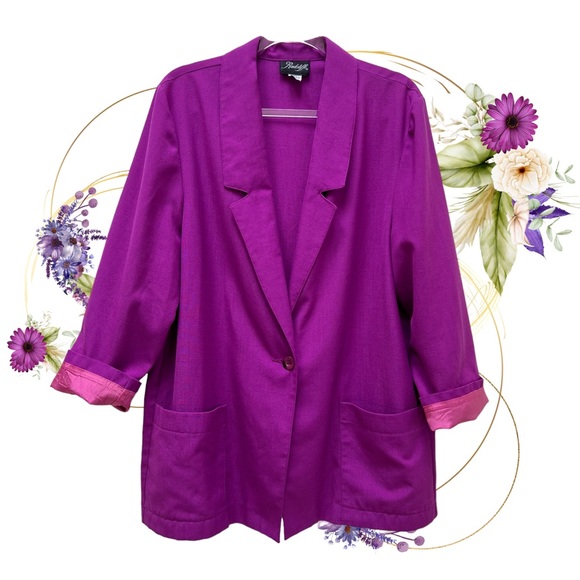 Vintage | Jackets & Coats | Vintage 8s 90s Electric Purple Cuffed ...